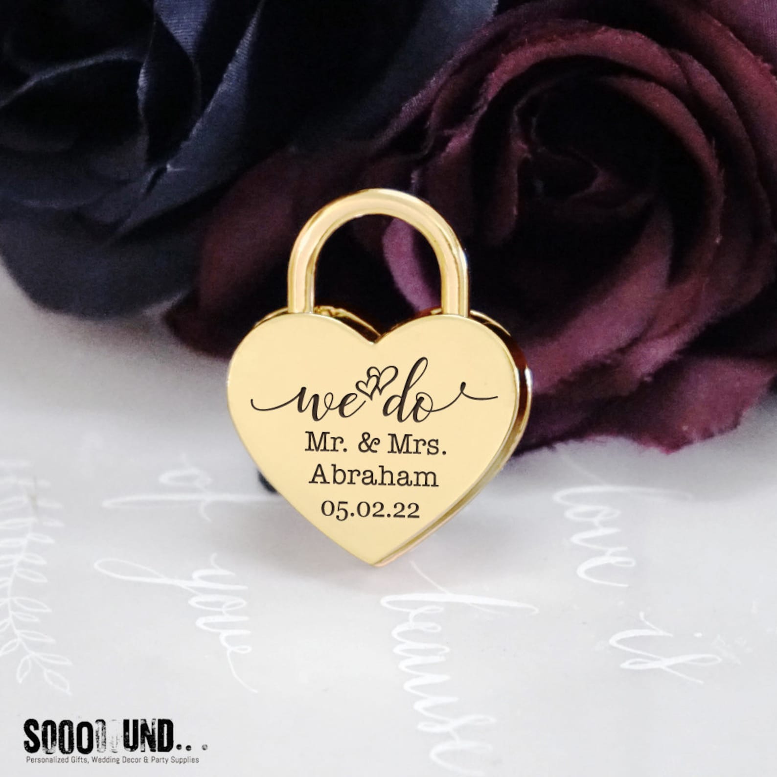 Wedding Lock Padlock With Key Heart Lock Love Lock Custom - Etsy