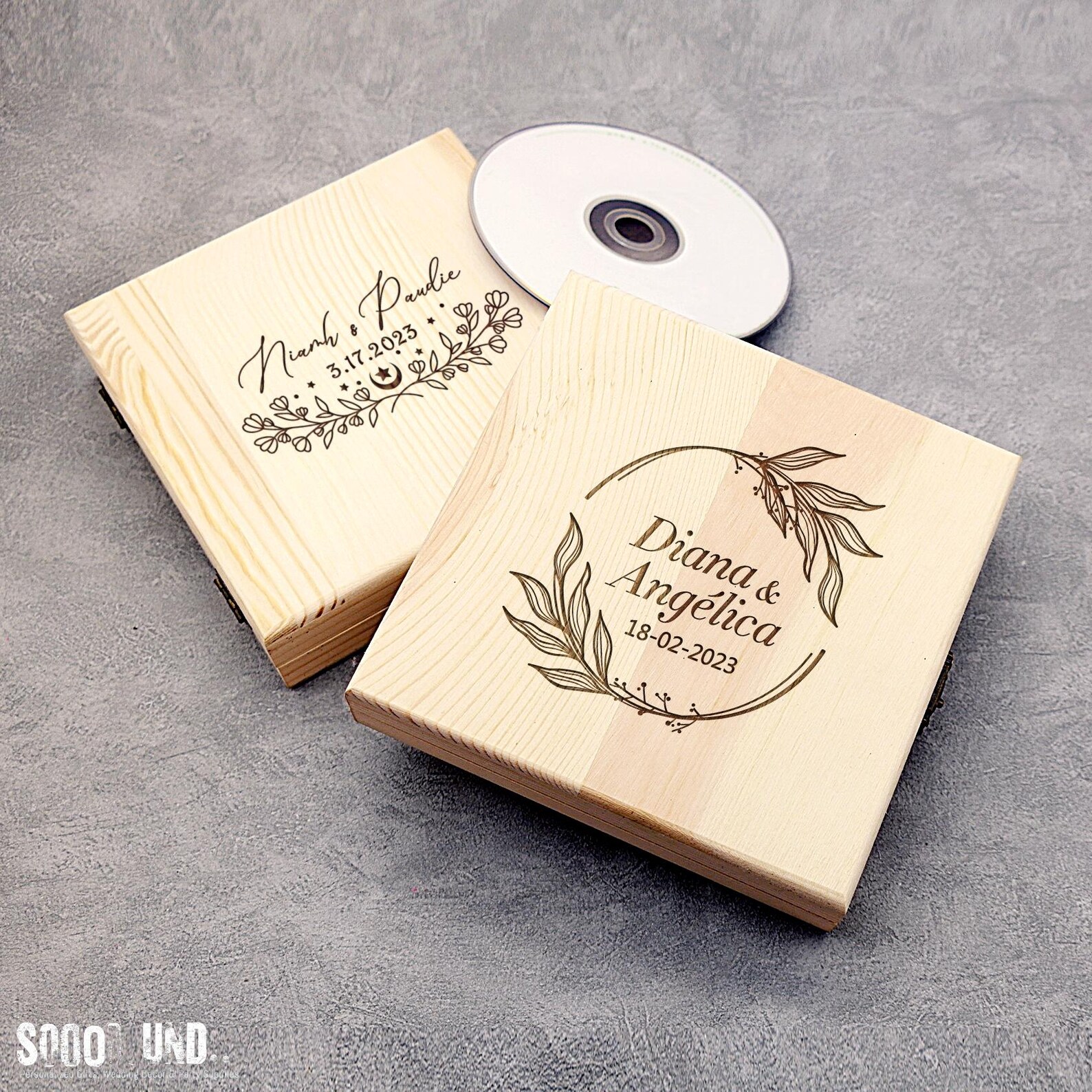 Custom CD Box, Personalised Wooden DVD Case - Wedding CD Music Video ...