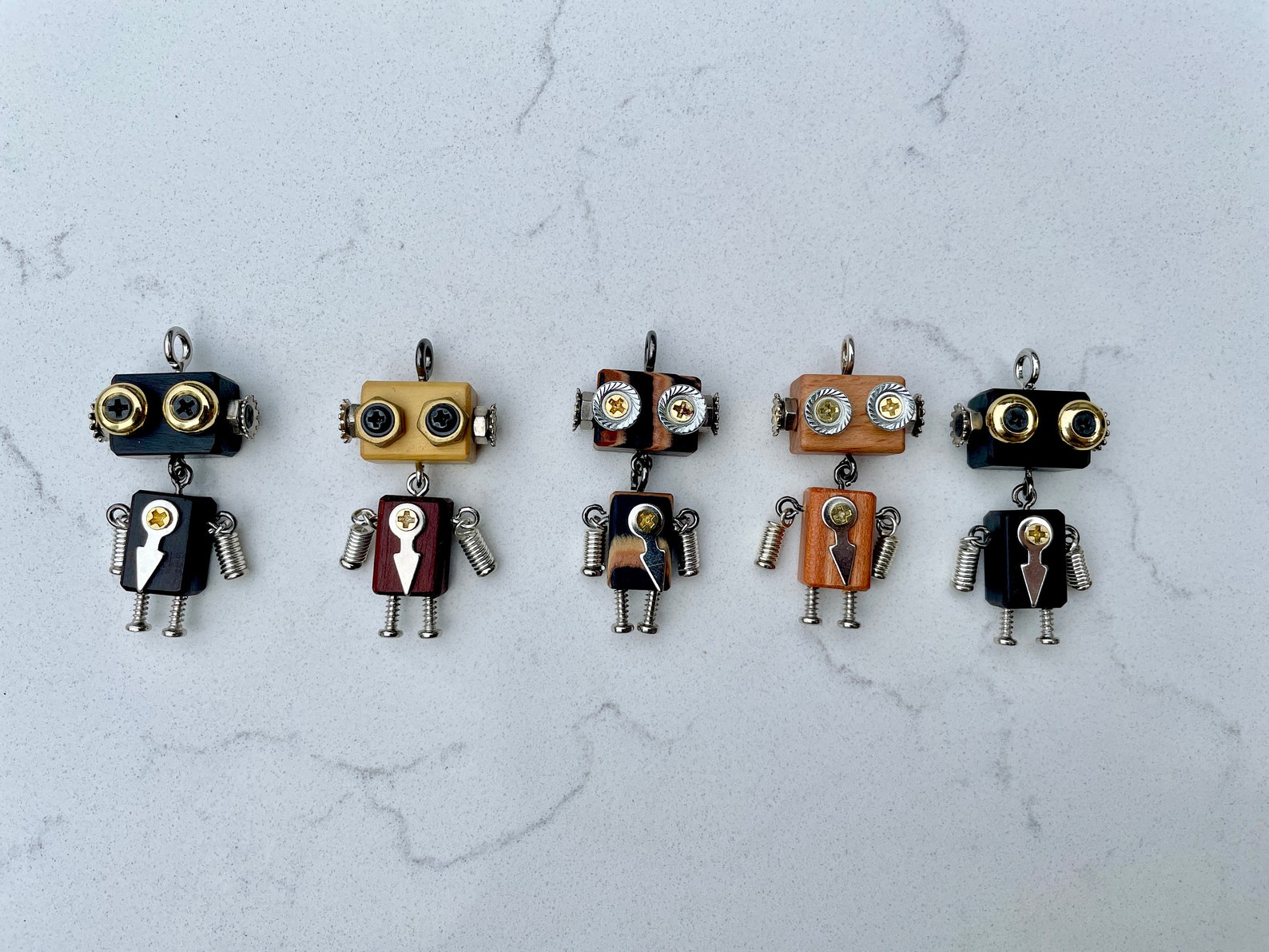 Kiki | Handcrafted Robopunk Robot Pendant With a Necklace or Key Chain ...