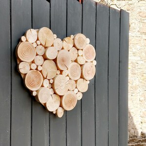 Heart Shaped Wood Art Log Slice Wall Art Wall Decoration - Etsy
