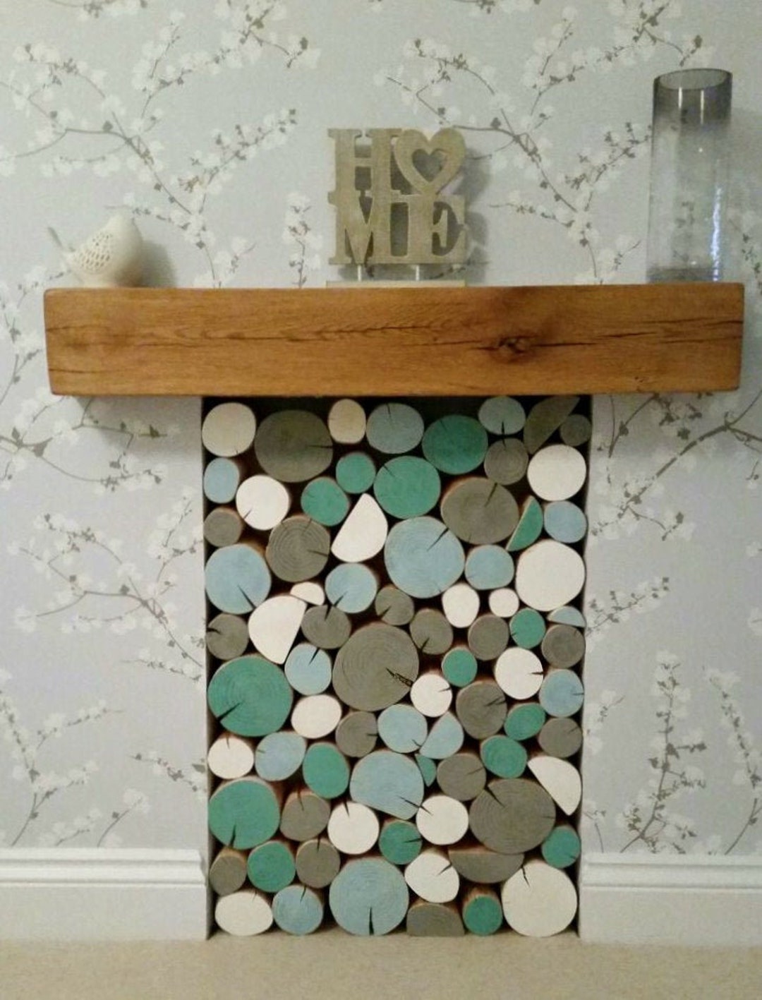 Decorative Logs RUSTIC TEAL Colour Mix to Stack in an Unused Empty ...