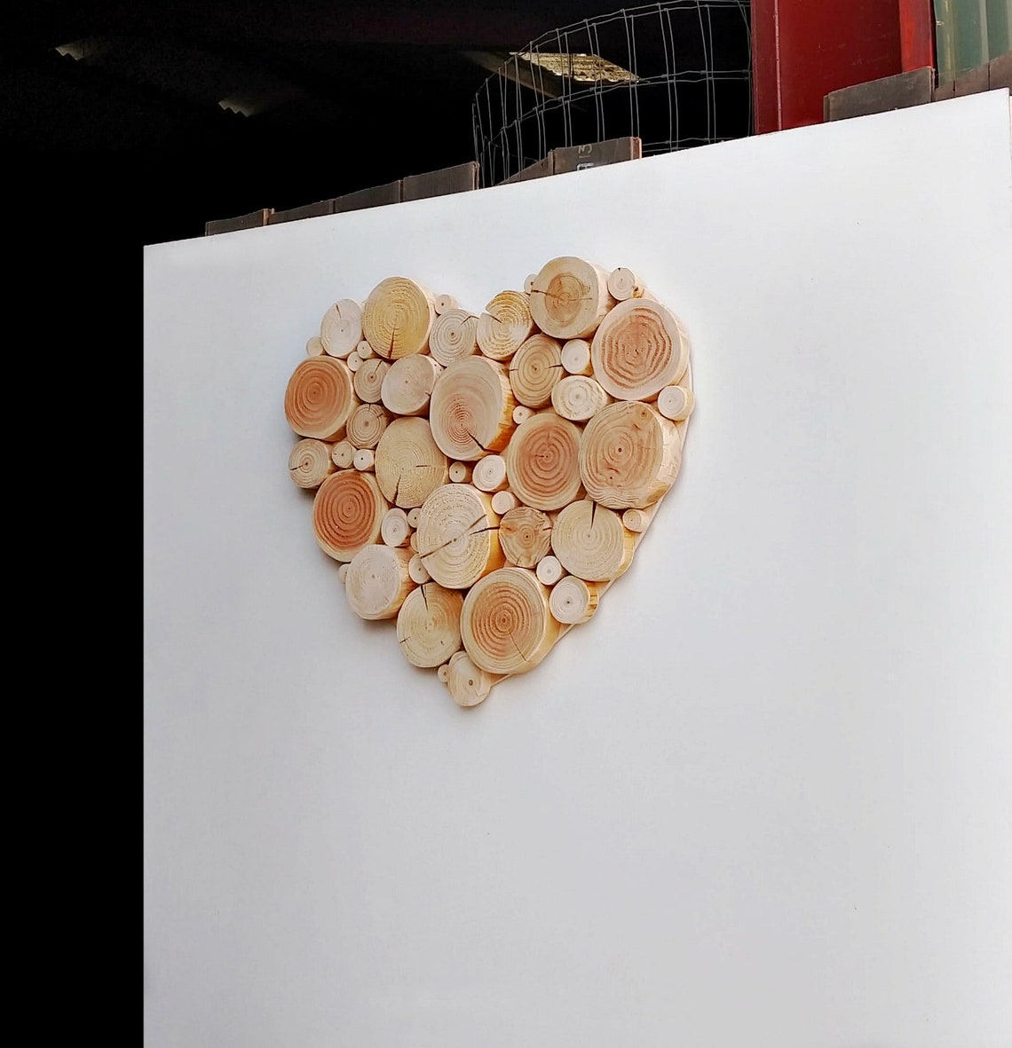 Heart Shaped Wood Art Log Slice Wall Art Wall Decoration - Etsy