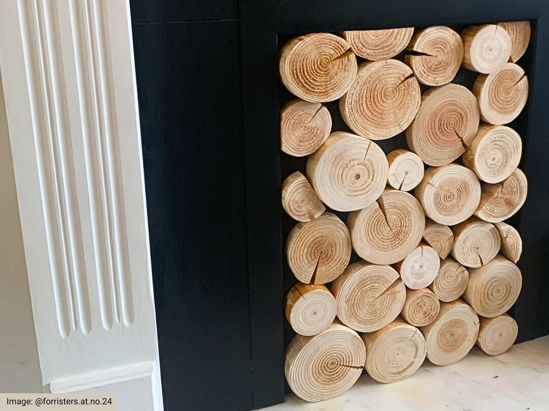 Staggered Style LOG WALL TILES - Create a Faux Log Stack - Build a Log ...