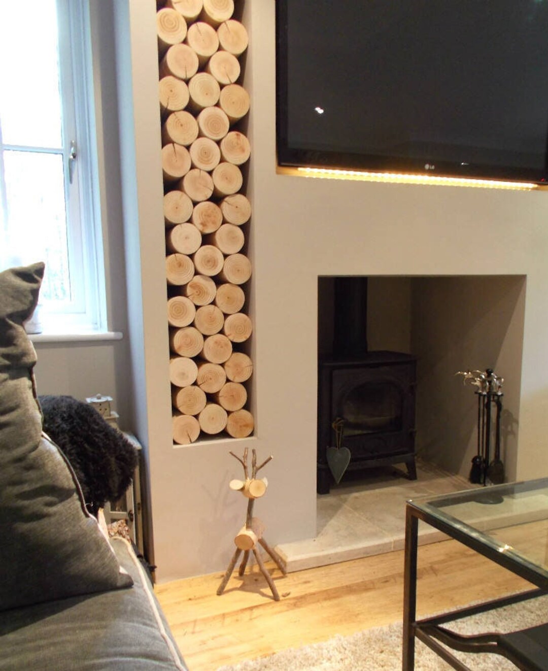 CIRCULAR Decorative Logs Real Wood Round Neat Logs - Etsy UK