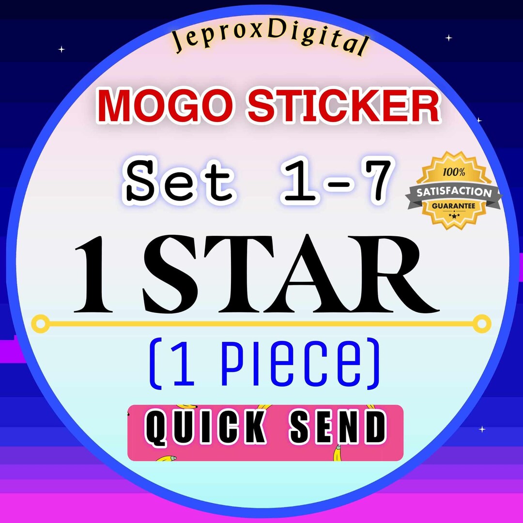 Mono Go 1 Star Sticker Set 1 7 1 Piece - Etsy