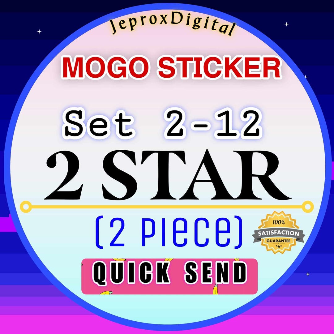 Mono Go 2 Star Sticker Set 2-12 2 Piece - Etsy