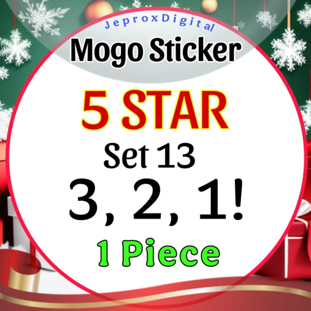 3, 2, 1 set 13 Mono Go 5 STAR Sticker 1 Piece - Etsy