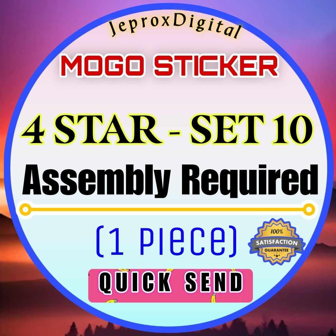Assembly Required Set 10 Mono Go 4 Star Sticker 1 Piece - Etsy
