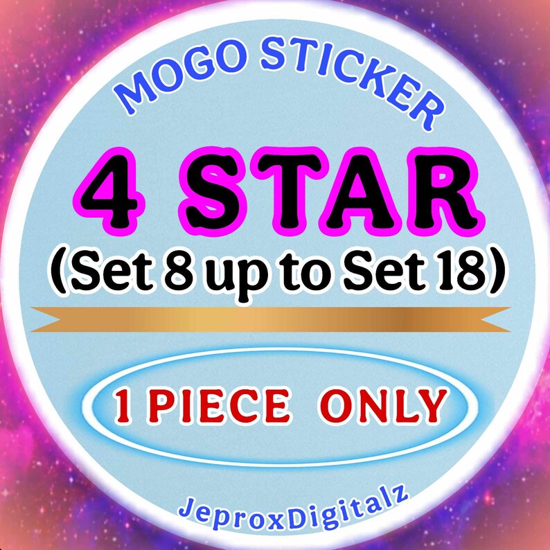 Mono Go 4 STAR Sticker (1 Piece) Set 8-18 (choose 1 Only) - Etsy