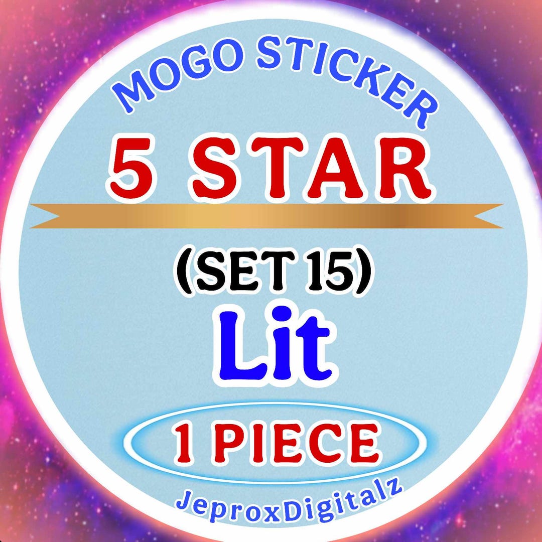LIT (set 15) Mono Go 5 STAR Sticker (1 Piece) - Etsy