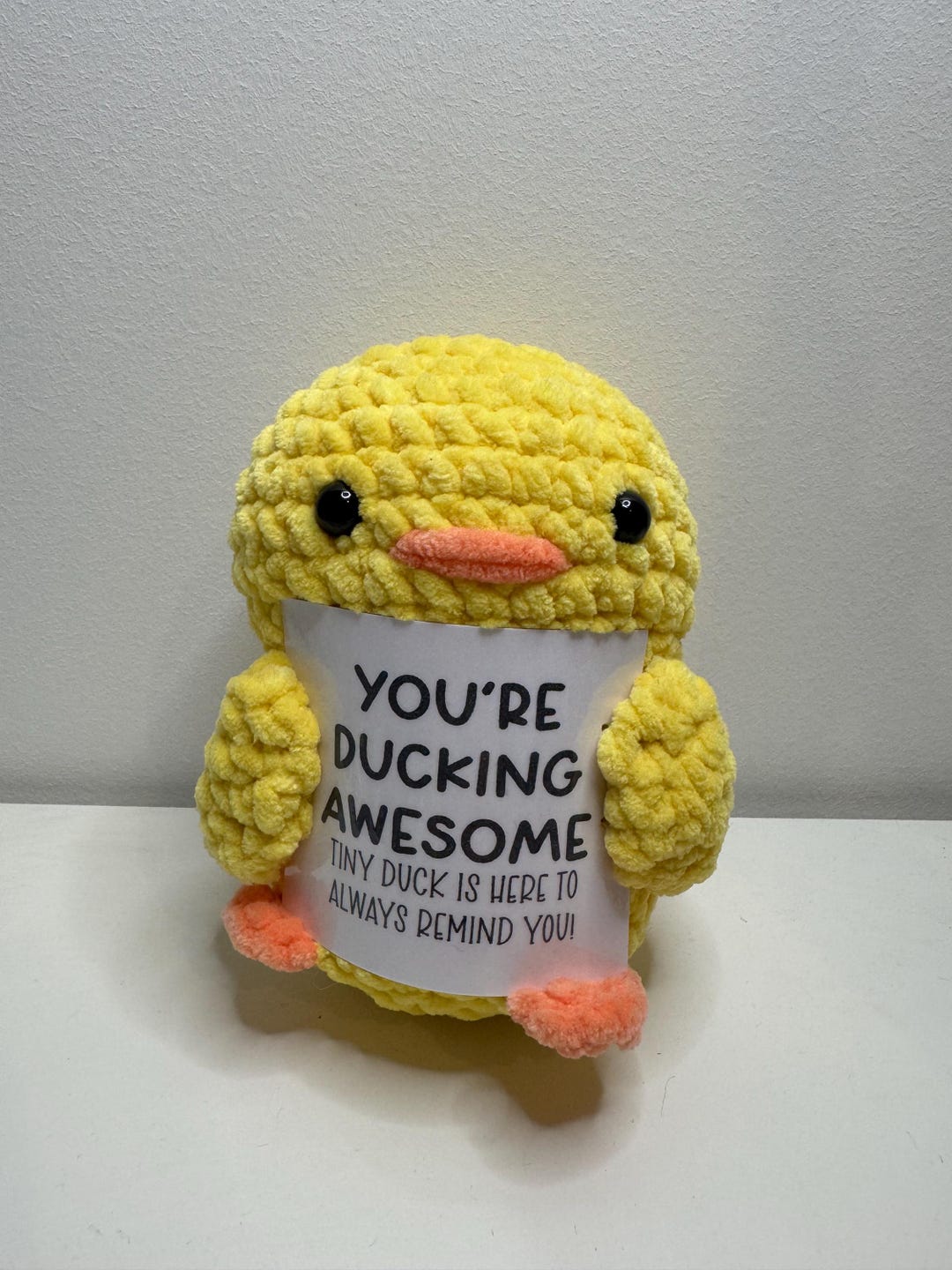 Positive Plush Duck: Crochet Stuffed Animal - Etsy