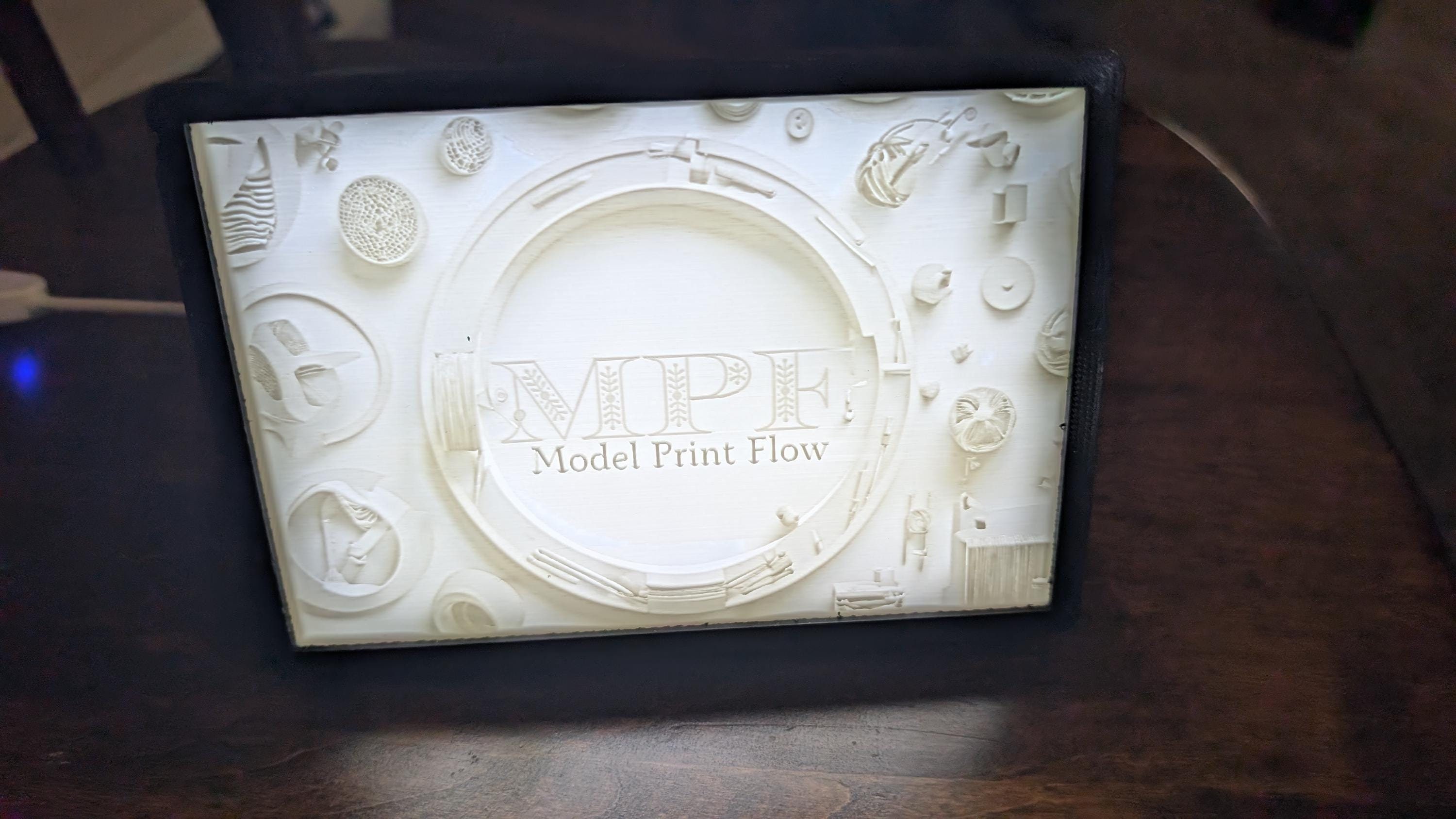 3D Printed Lithograph With Lighted Frame - Etsy