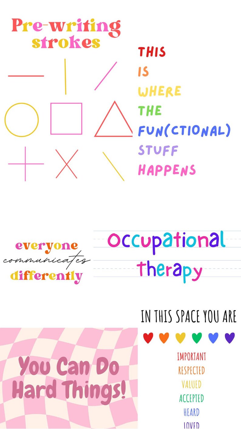 10 Occupational Therapy Digital Art Print Therapy Room Decor - Etsy