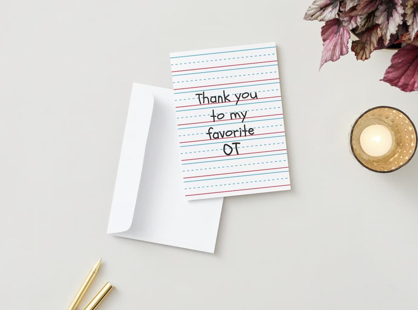 Thank You Card Occupational Therapist Occupational Therapy Assistant ...