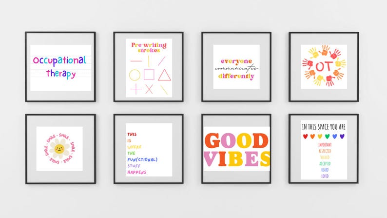 10 Occupational Therapy Digital Art Print Therapy Room Decor - Etsy