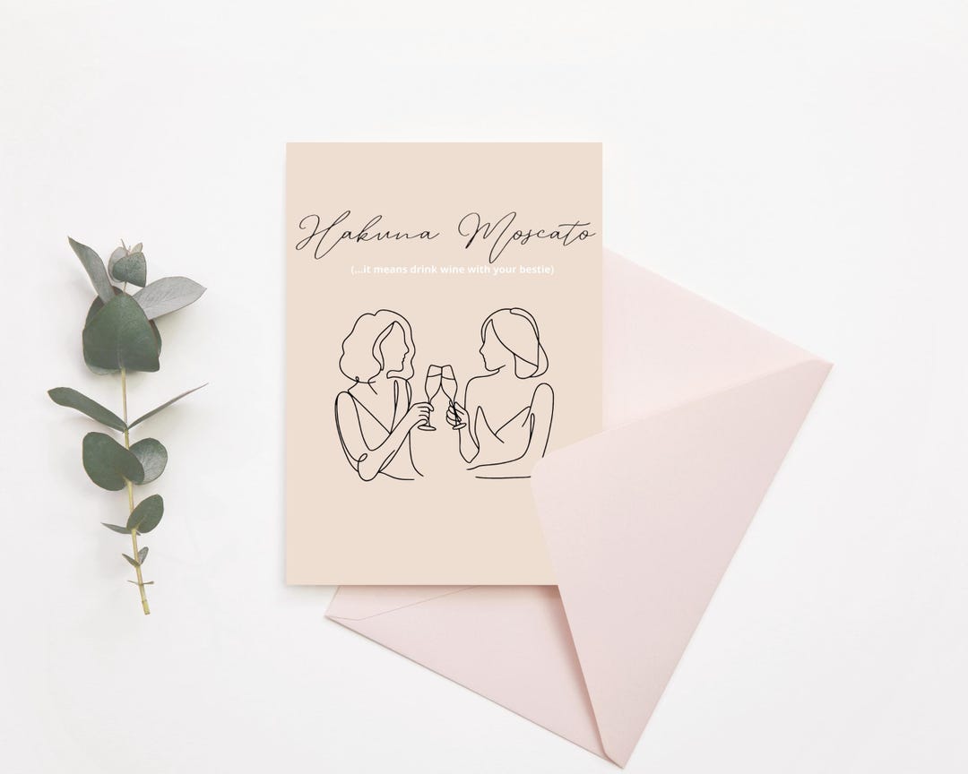 Stylish Card for Best Friend, Card for Bestie, Elegant and Funny Card ...