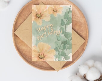 Birthday Card | Lovely Birthday Card | Floral Birthday Card | Printable ...