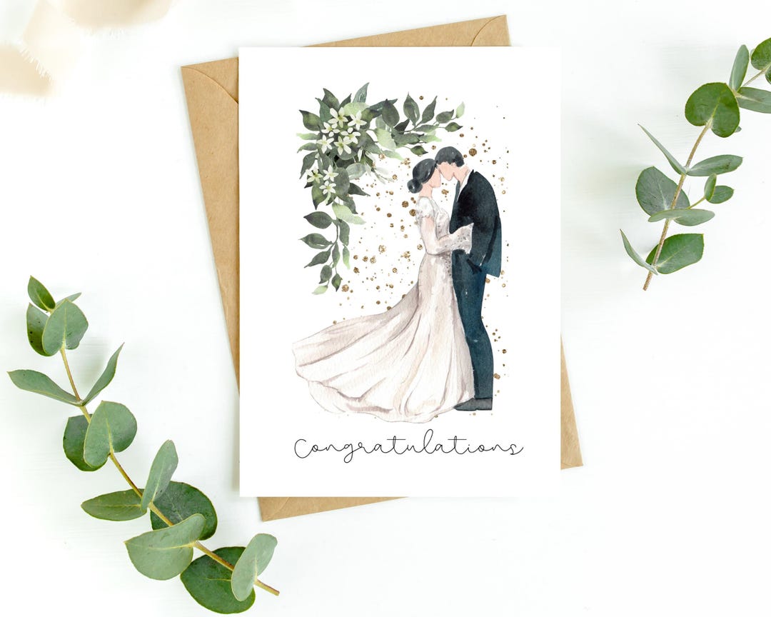 Printable Wedding Card Newlywed Card Wedding Congratulations Card Bride ...