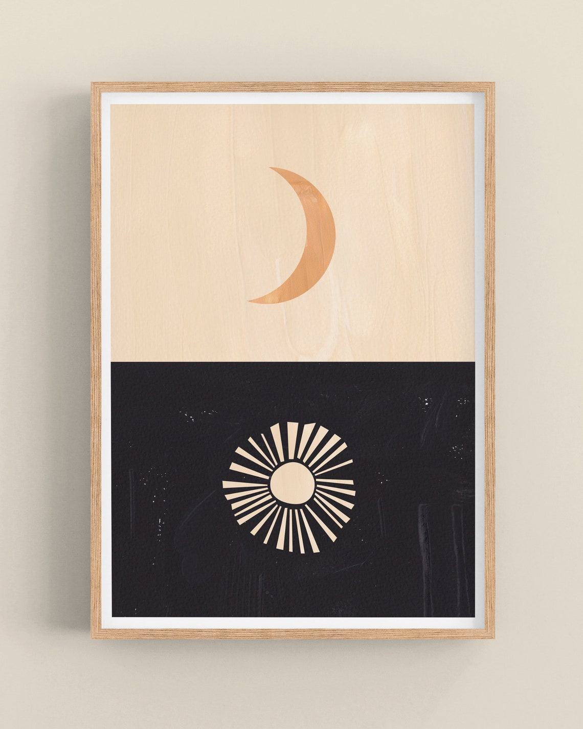 Sun and Moon INSTANT Download Wall Art Abstract Shapes Hand Drawn ...