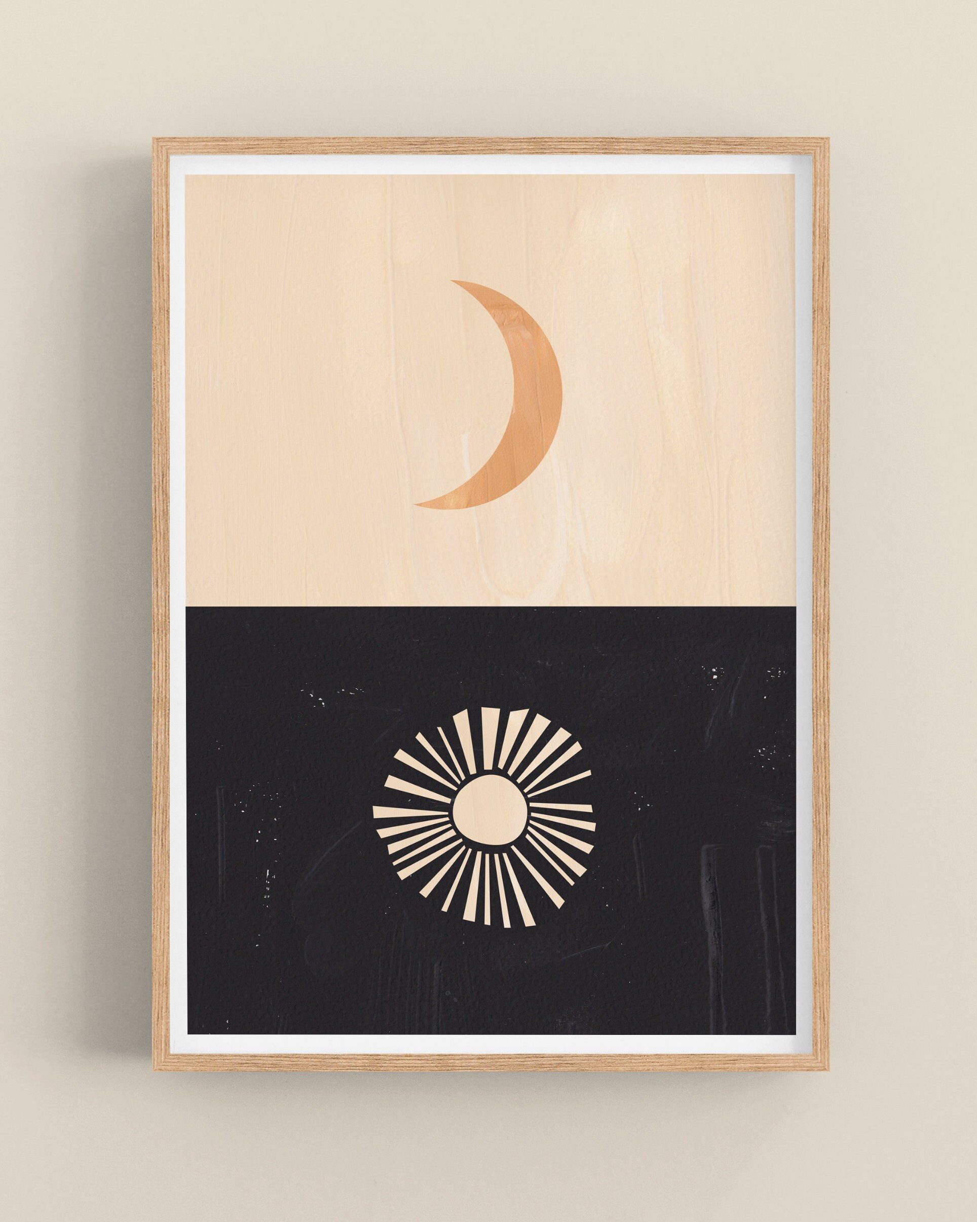 Sun and Moon • INSTANT Download • Wall Art • Abstract • Shapes • Hand ...