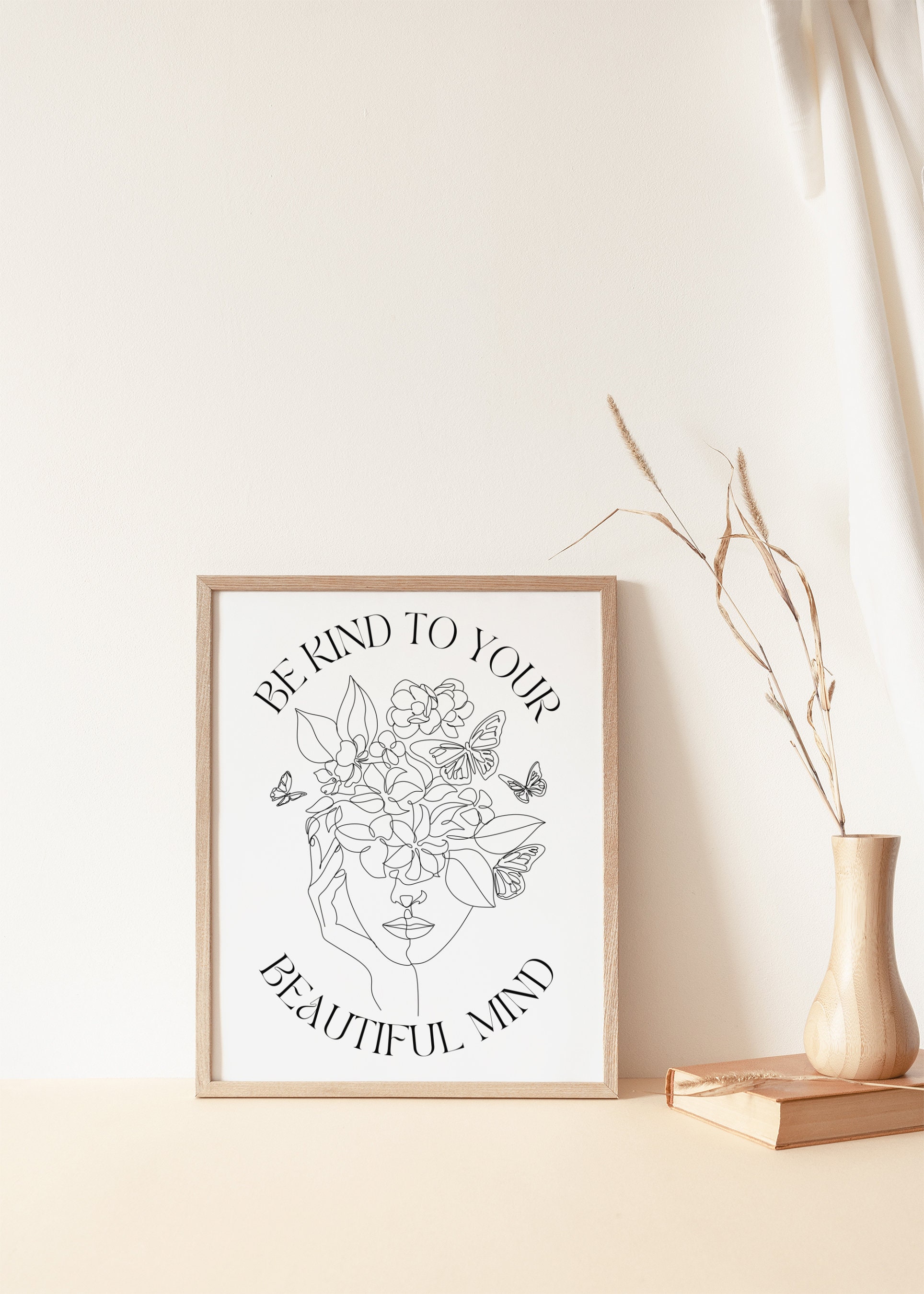 Be Kind to Your Beautiful Mind • PRINTABLE • Mindfulness • Wall Art ...