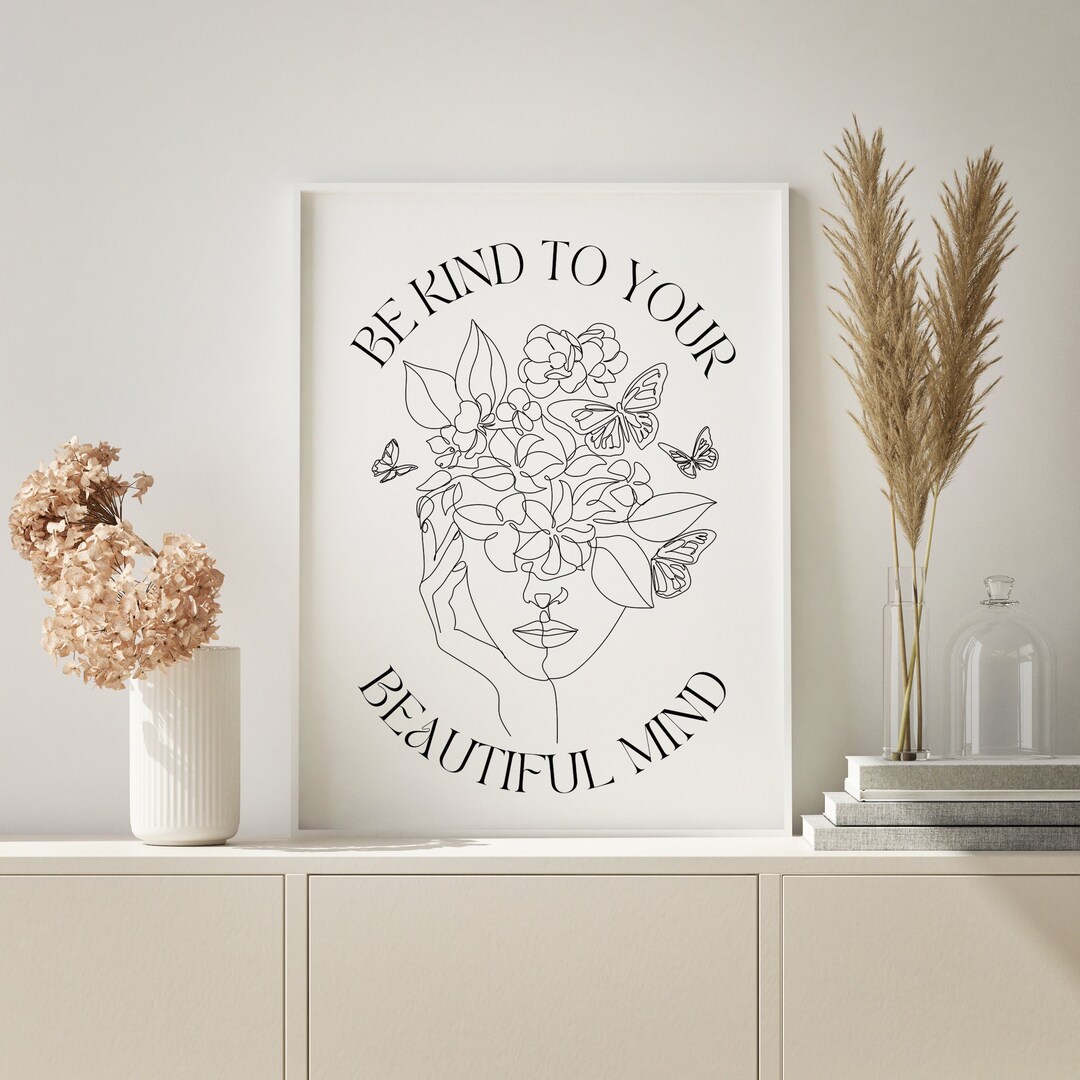 Be Kind to Your Beautiful Mind • PRINTABLE • Mindfulness • Wall Art ...