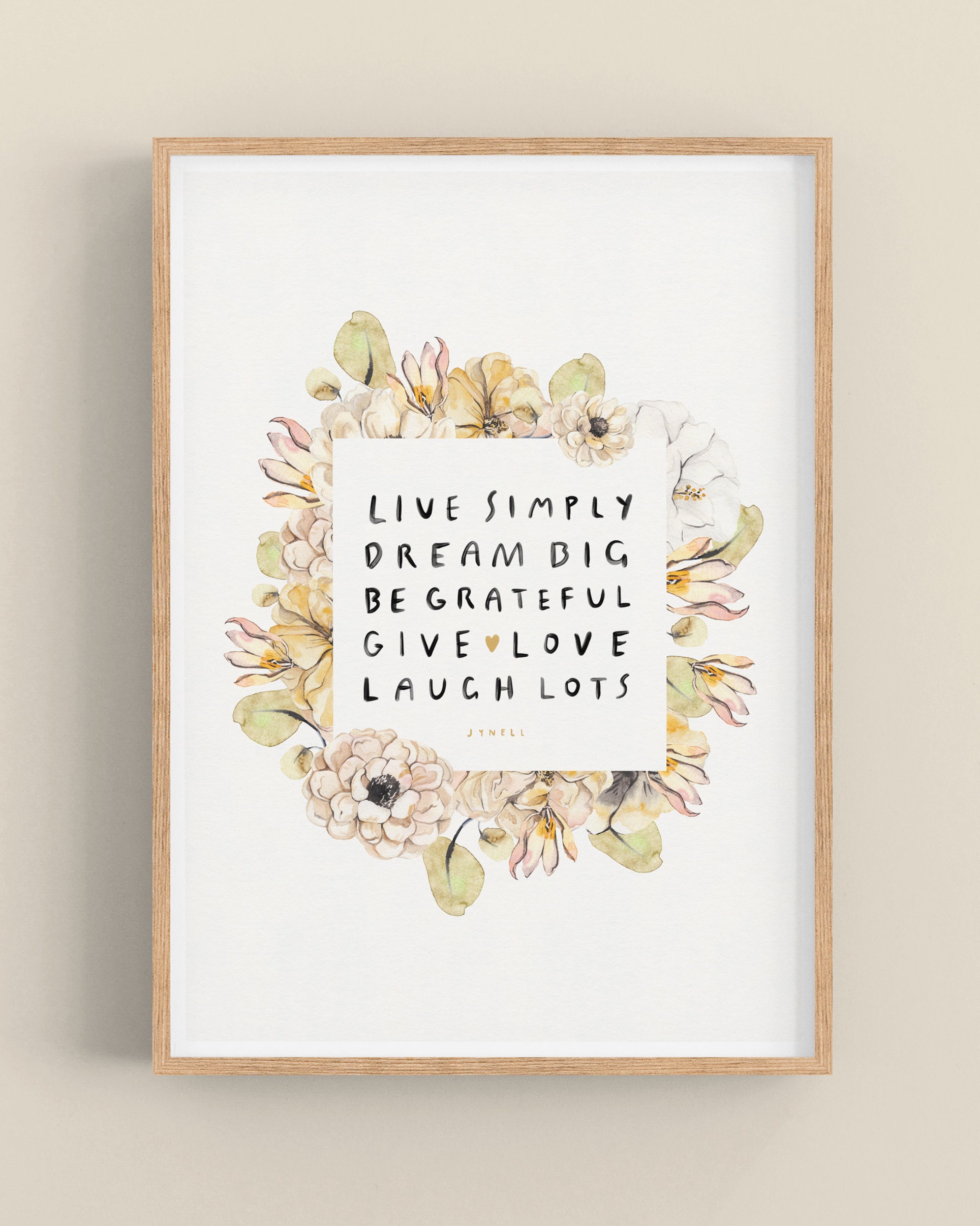 Live Simply Dream Big Be Grateful Give Love Laugh Lots Typography ...