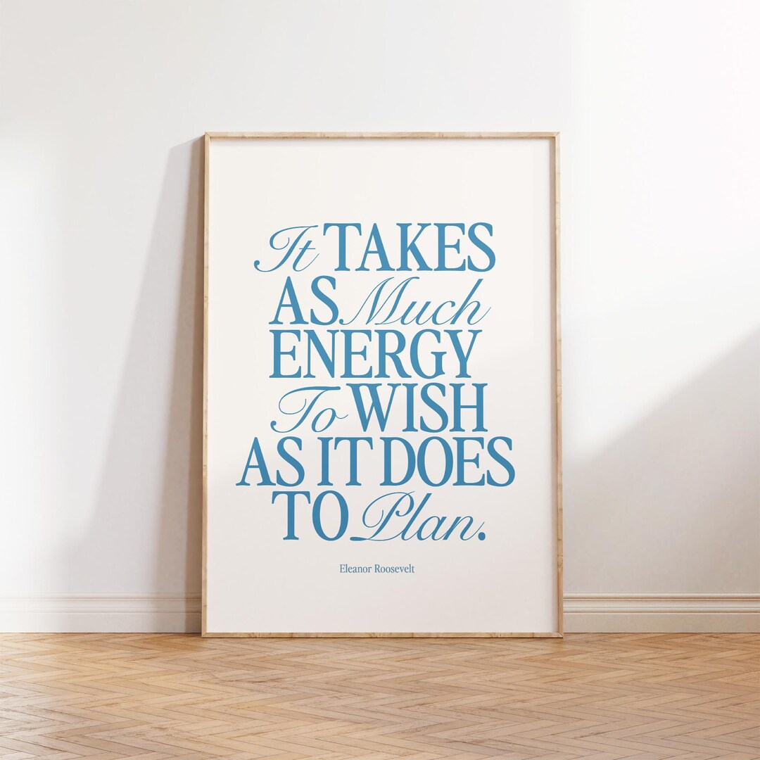 Motivational Poster Blue Wall Art, Girl Boss Prints Inspirational ...