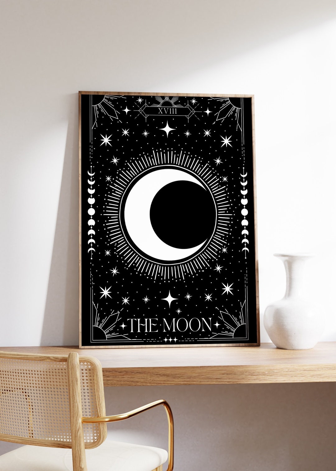 The Moon Tarot Card • PRINTABLE • INSTANT Download • Wall Art • Poster ...