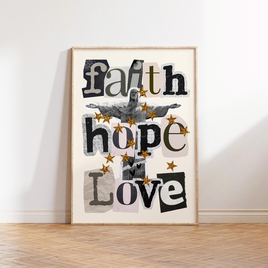 Christian Wall Art, Vintage Magazine Cut Outs, Retro Jesus Poster ...