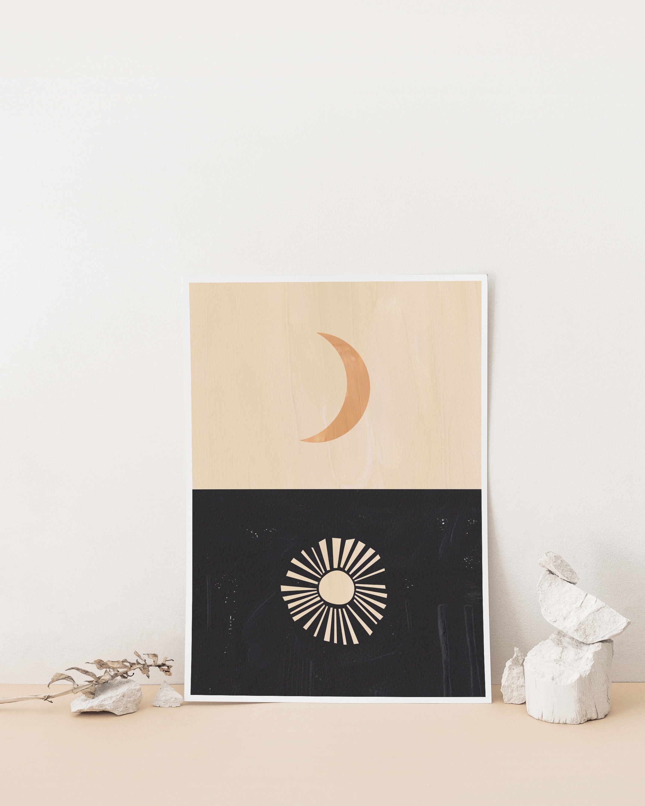 Sun and Moon • INSTANT Download • Wall Art • Abstract • Shapes • Hand ...