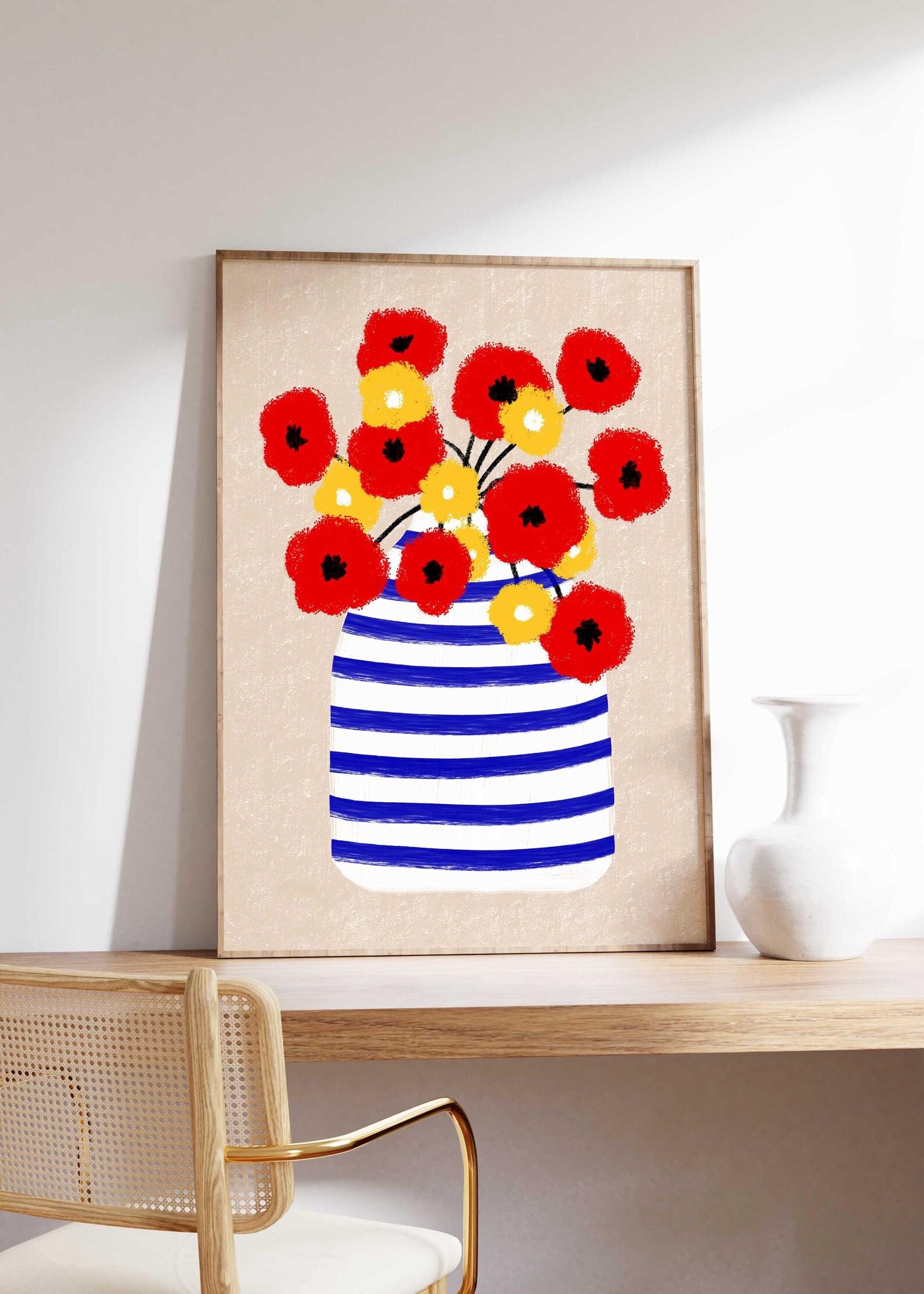 Bright Flowers Painting, Maximalist Flowers Print, Modern Flower Print ...