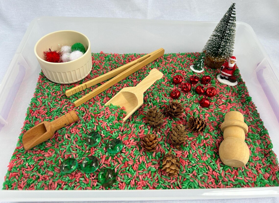 Christmas Sensory Bin for Fine Motor Skills, Sensory Bin Filler ...
