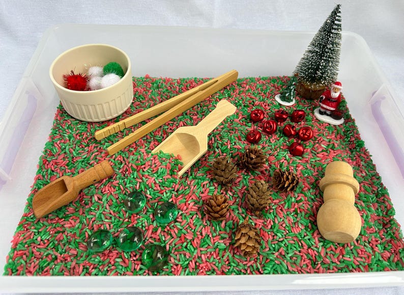Christmas Sensory Bin for Fine Motor Skills, Sensory Bin Filler ...