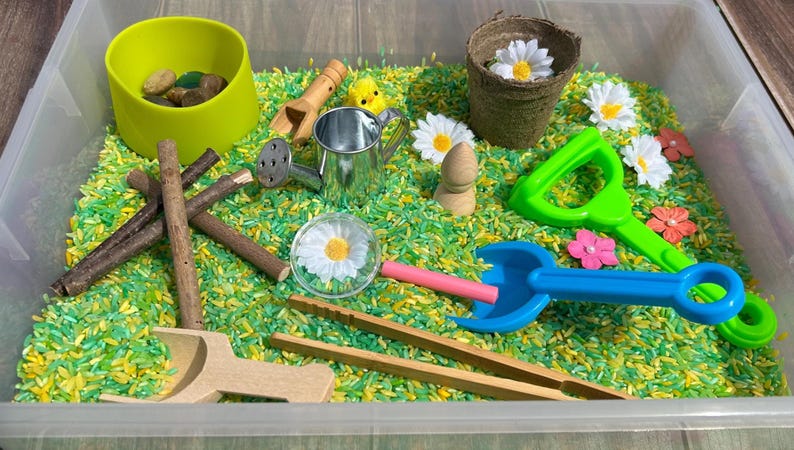 Garden Party Sensory Bin for Fine Motor Skills, Sensory Bin Filler ...
