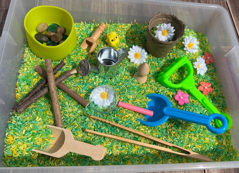 Garden Party Sensory Bin for Fine Motor Skills, Sensory Bin Filler ...