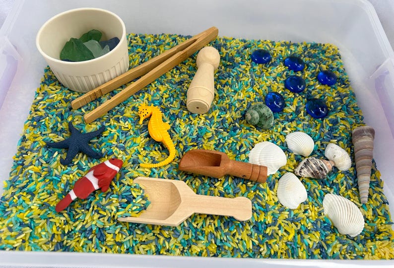 Ocean Sensory Bin for Fine Motor Skills, Sensory Bin Filler, Sensory ...