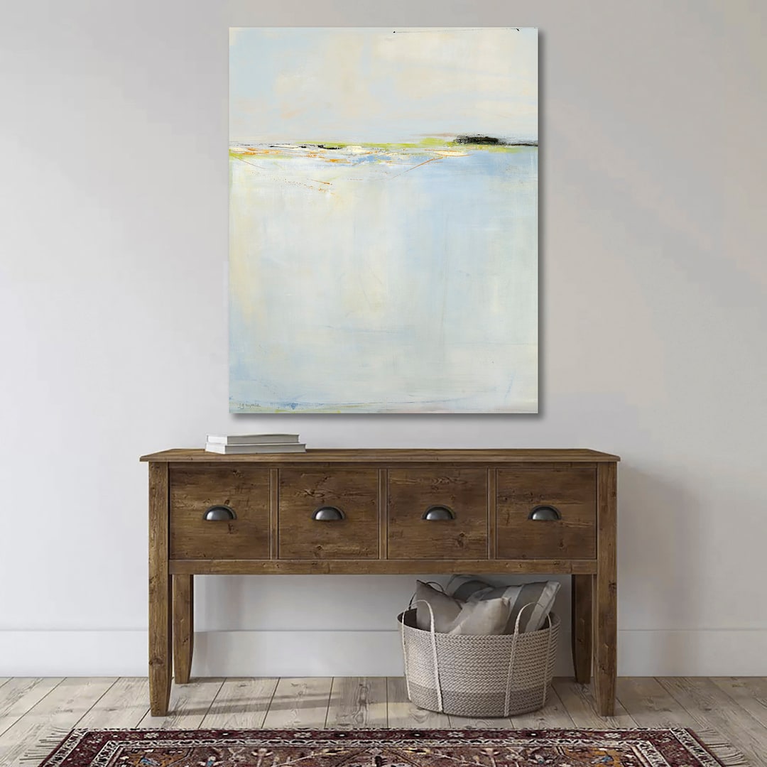 Oversized Canvas Wall Art, 48x60 Tall Vertical Coastal Abstract ...
