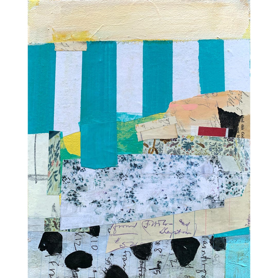Original Mixed Media Collage by Jacquie Gouveia, 8x10 Modern Abstract ...