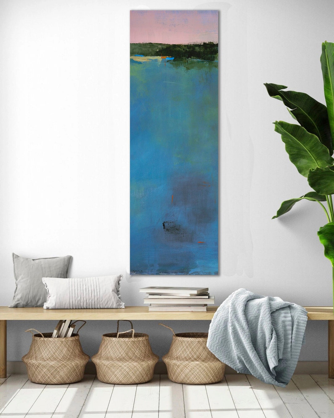 Tall Vertical Abstract Landscape Art by Jacquie Gouveia, Narrow Canvas ...