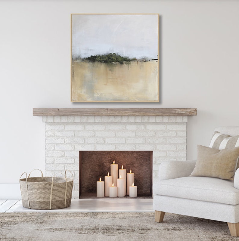 Large 50x50 Framed Art Canvas Print Large Neutral Abstract | Etsy