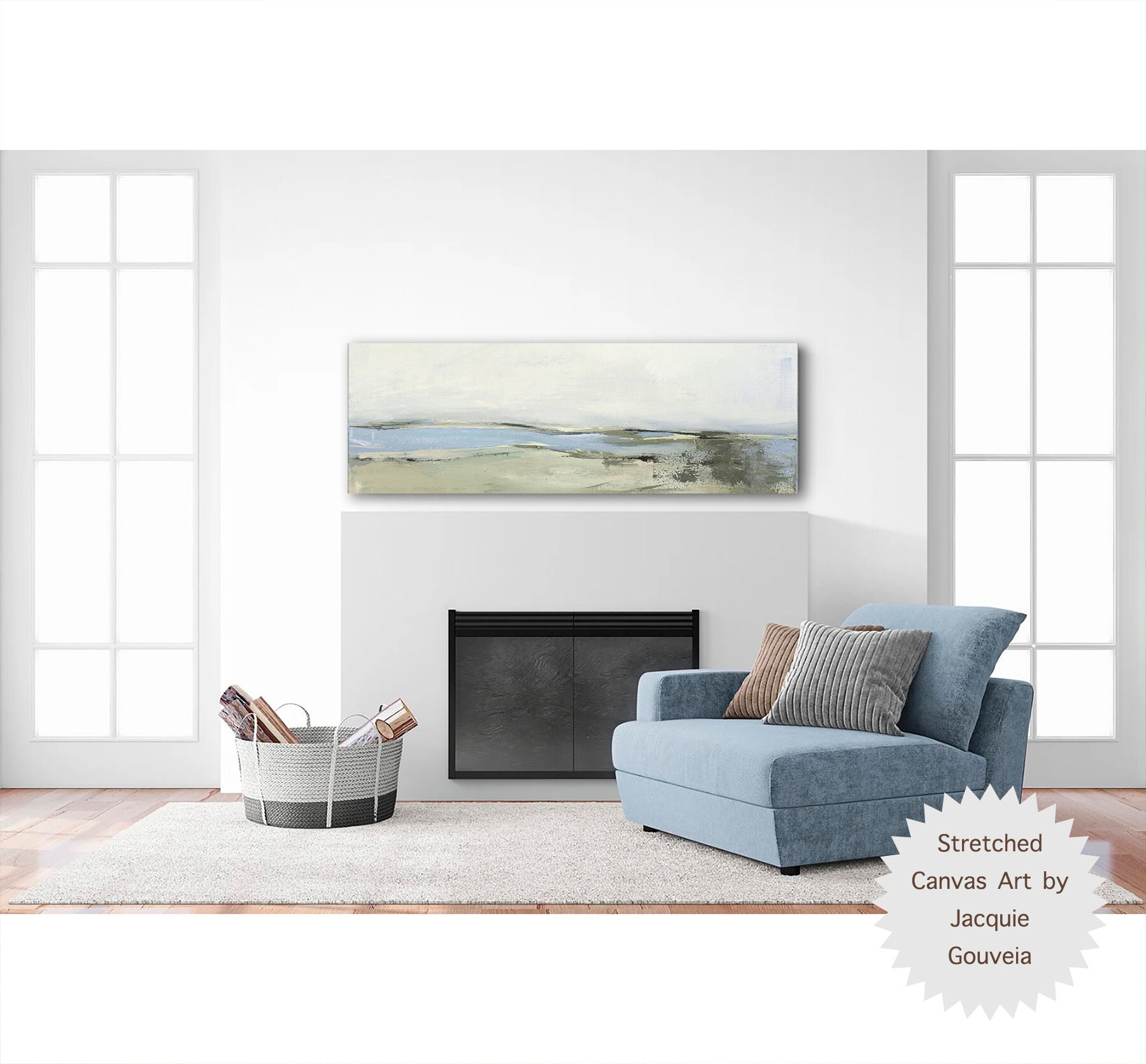 Long Large Horizontal Canvas Wall Art Calm Coastal Landscape - Etsy UK