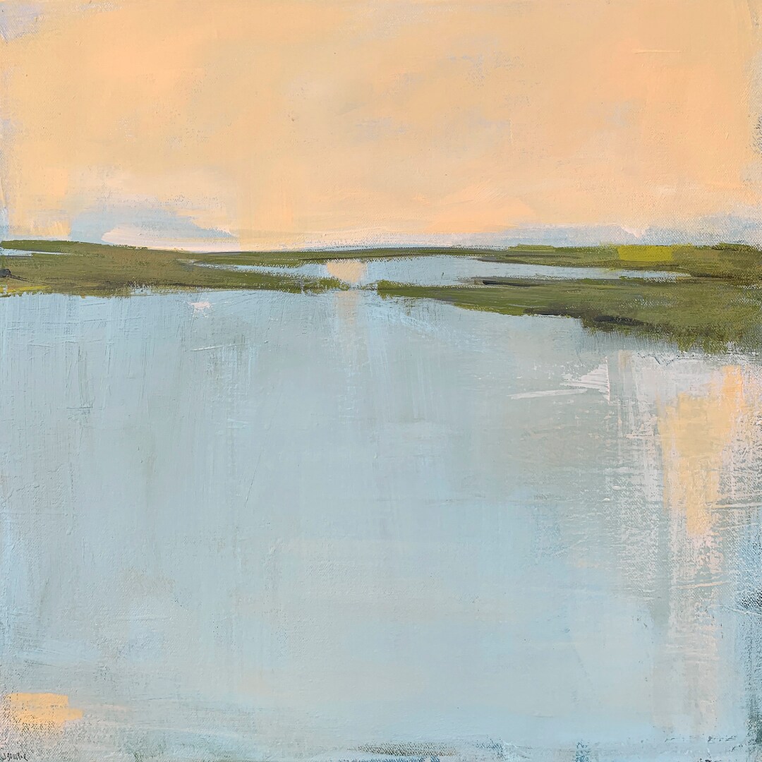 Original Coastal Salt Marsh Painting by Jacquie Gouveia 18x18 Serene ...