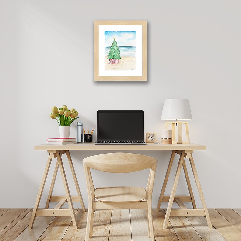 Watercolor Art Print Tree at the Beach - Etsy