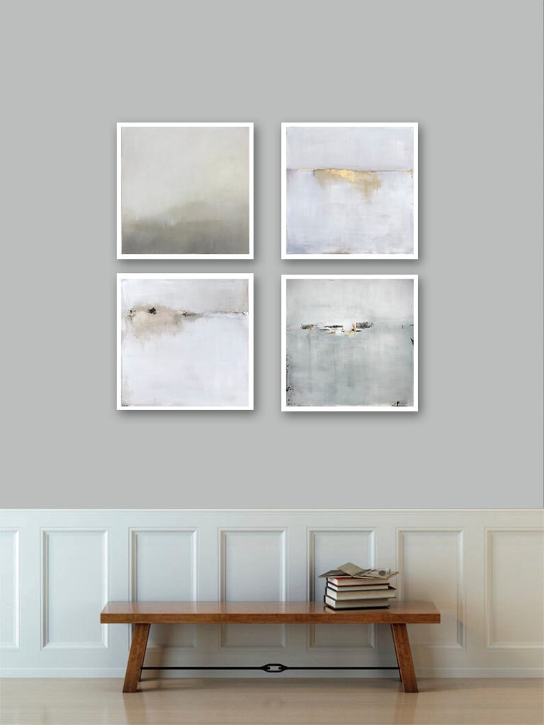 Set of 4 Calming and Cozy Abstract Landscape Art Prints on - Etsy