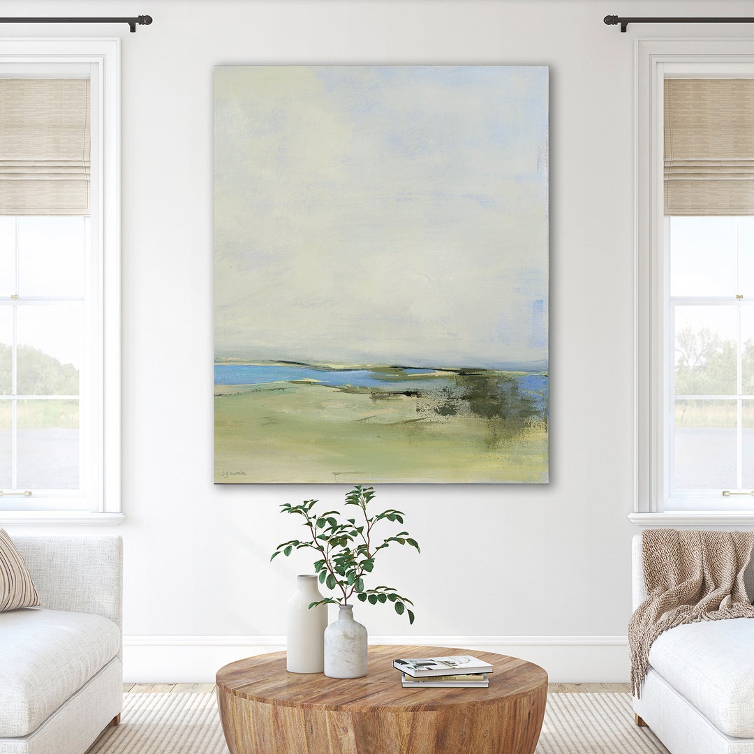Oversized Canvas Wall Art, 48x60 Tall Vertical Coastal Abstract ...