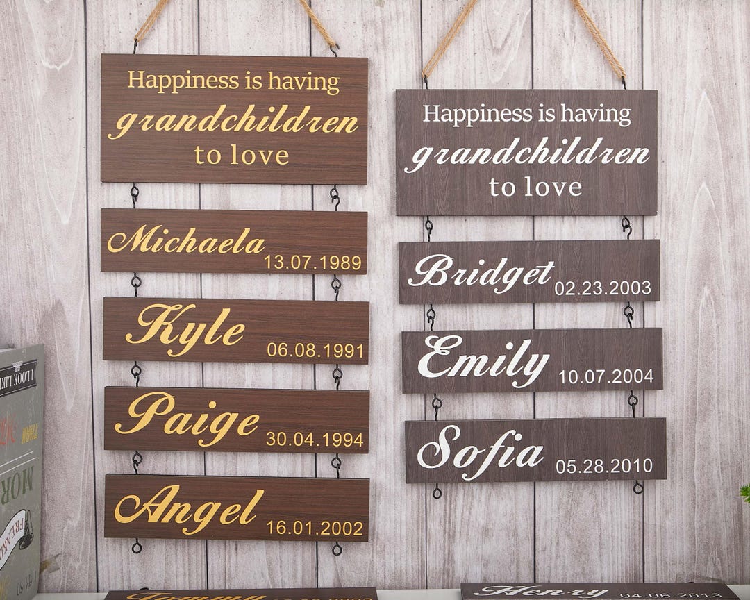 Grandchildren Sign,personalized Grandparent Sign,customize Wooden Sign ...