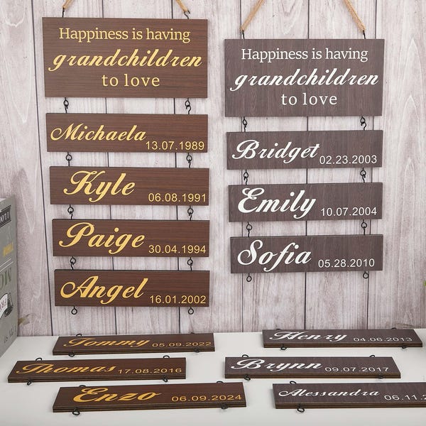 Hanging Names Plaque - Etsy