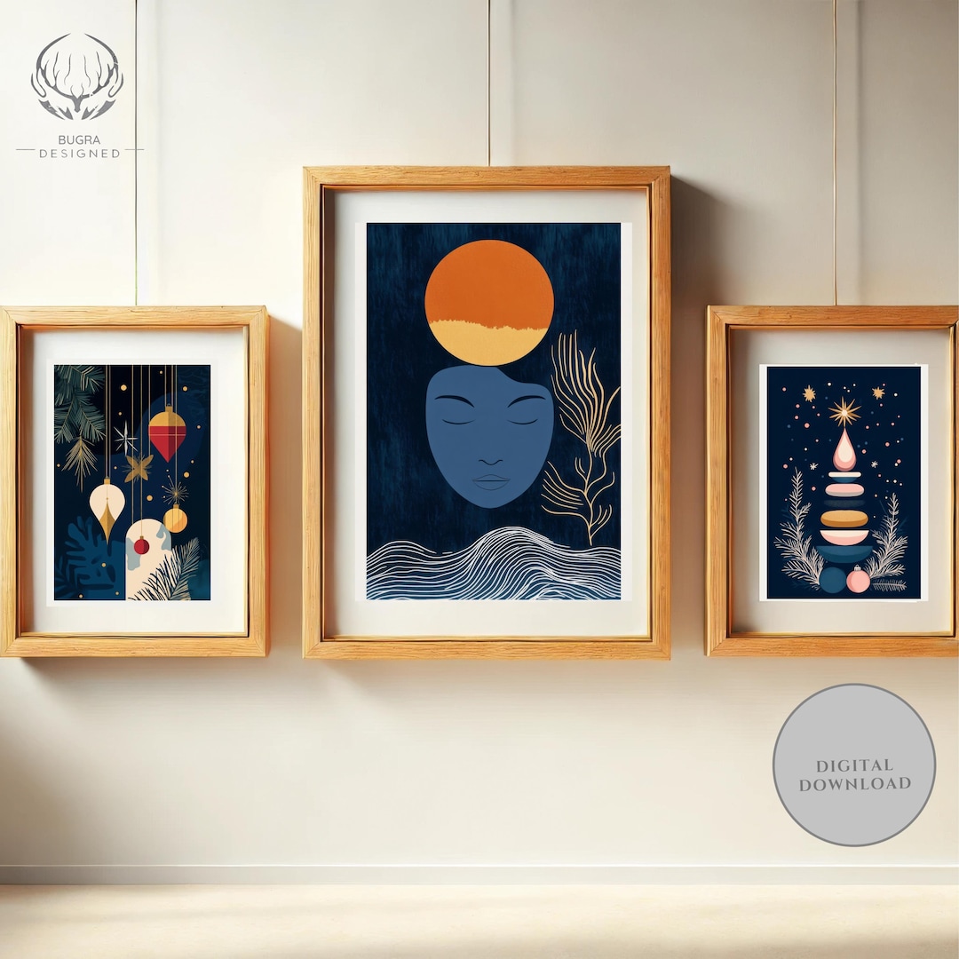 Minimalist Boho Abstract Wall Art Set – Chakra-inspired Meditative ...