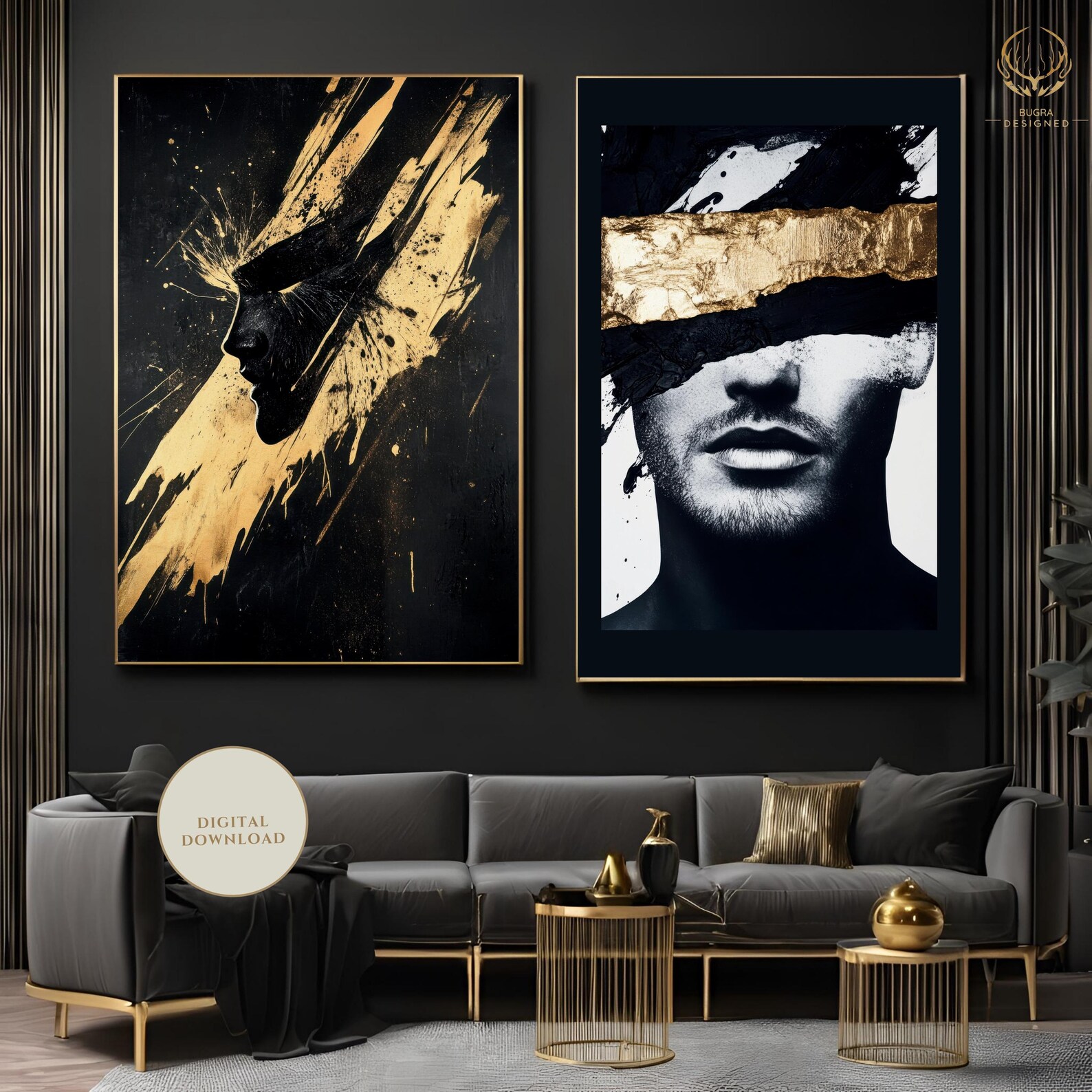 Masculine Wall Art Masculine Prints Décorations Murales Set of 2 ...